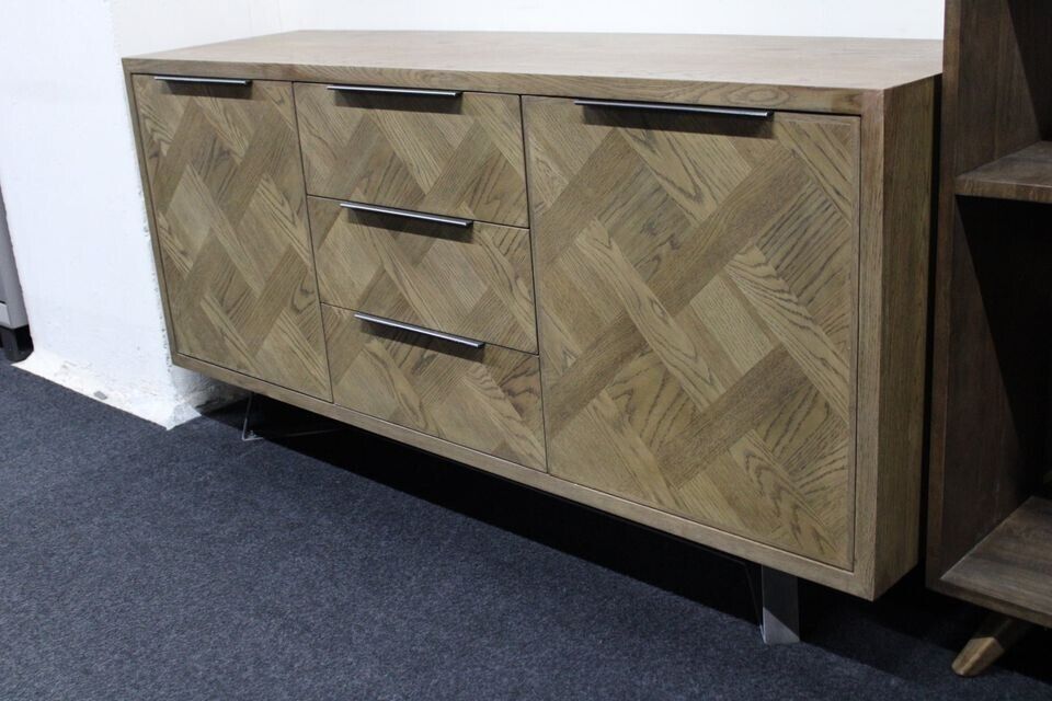 New Large Contemporary Parquet Oak Sideboard 165cms *Furniture Store ...