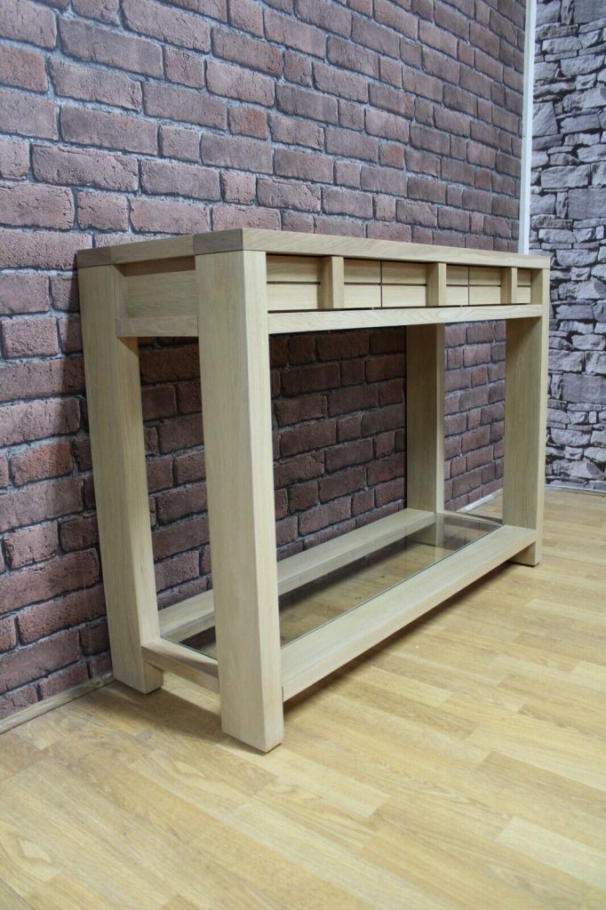 New Contemporary Light Solid Oak Large Console Table *Willis & Gambier ...